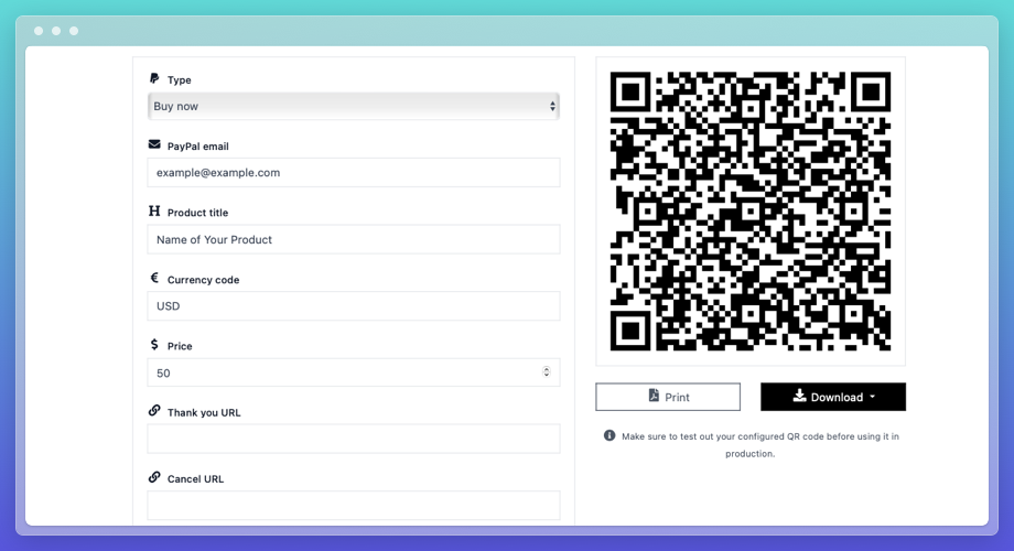 PayPal QR Code Generator QR Code Dynamic